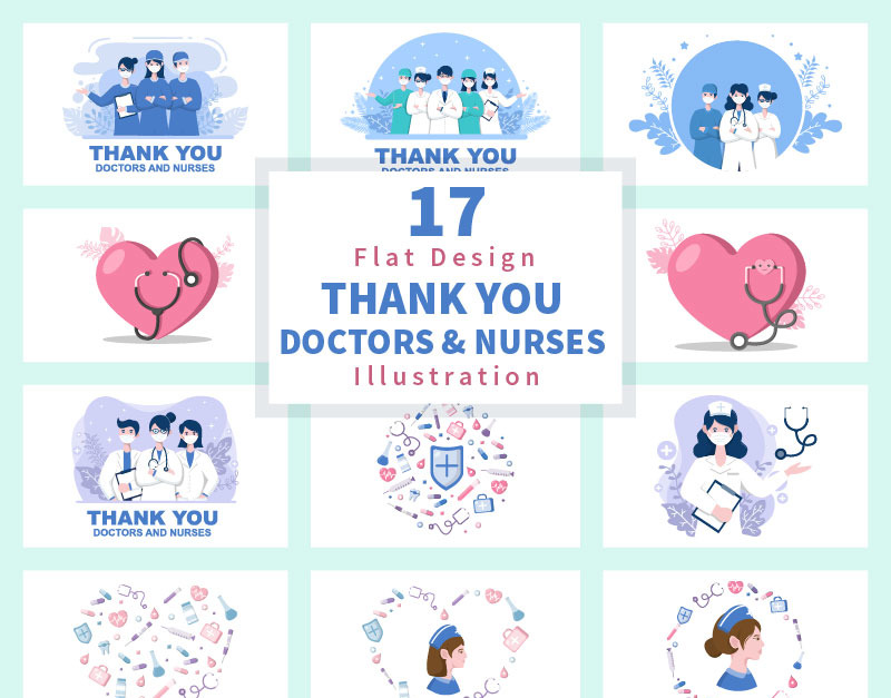 17 Thank You Doctor and Nurse Thanksgiving Illustration