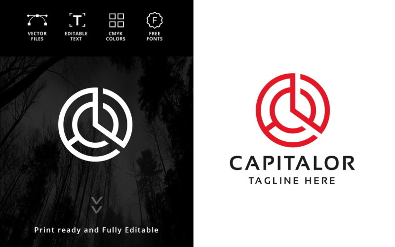 Capitalor Letter C Logo Template #173095 - TemplateMonster