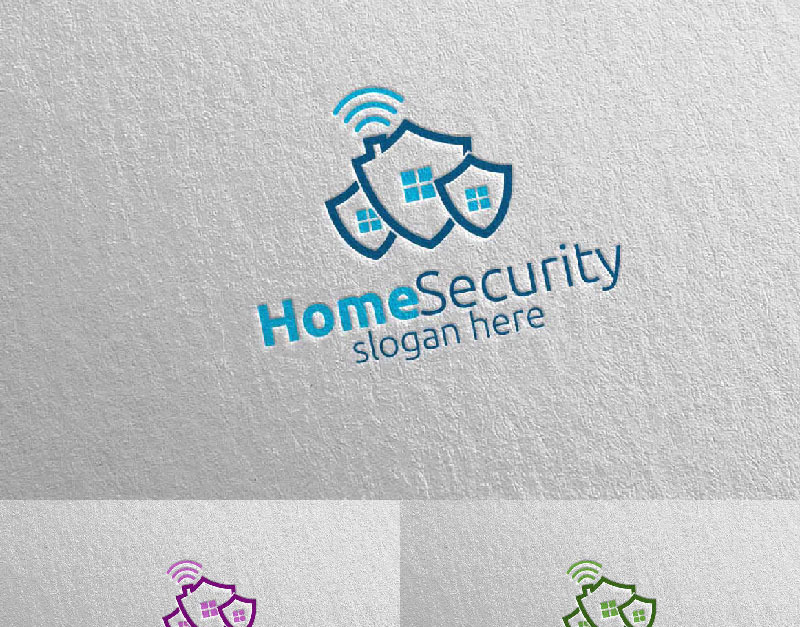 Shield Home Security Logo template #173055 - TemplateMonster