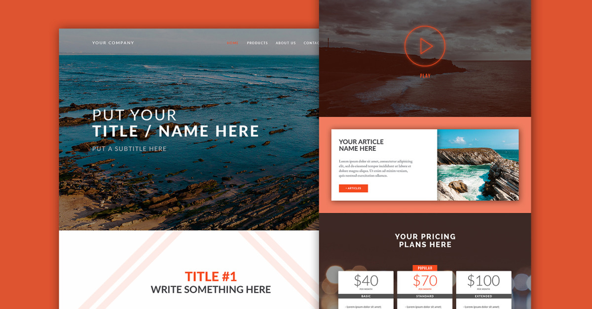 Modelo de layout de site - modelo PSD - TemplateMonster