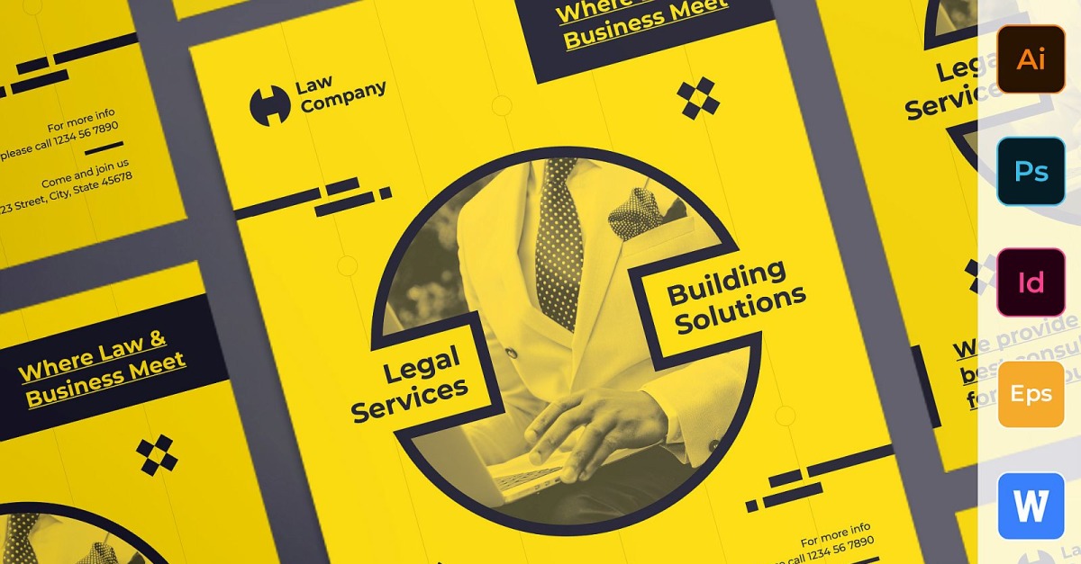 Professional Legal Services Poster Corporate Identity Template