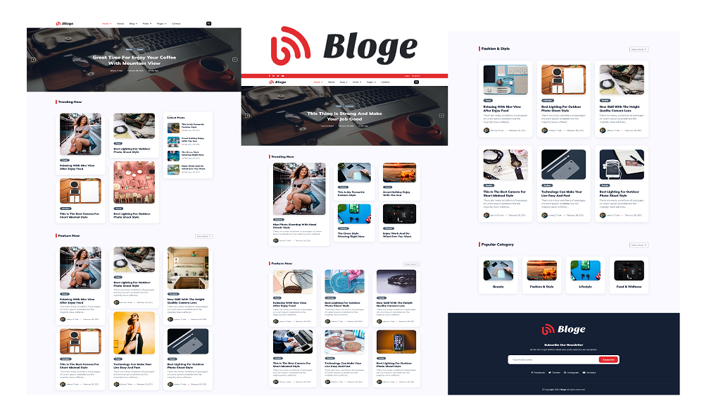 Bloge - Personal Blog HTML Website template - TemplateMonster