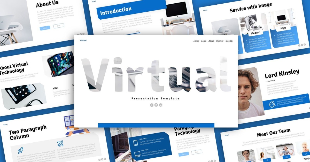 Virtual Technology Presentation PowerPoint Template