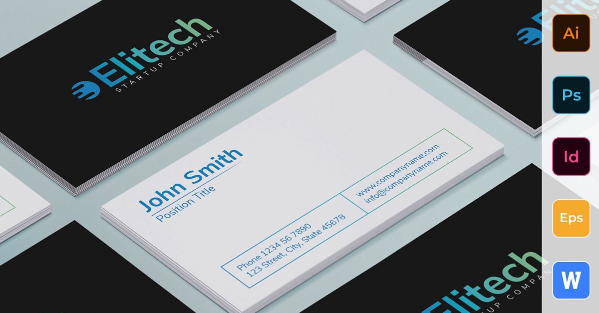 Professional Tech Startup Business Card Template