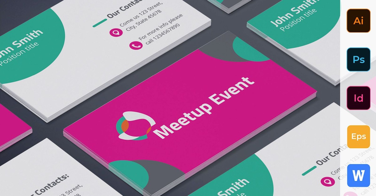 Professional Meetup Event Business Card Template