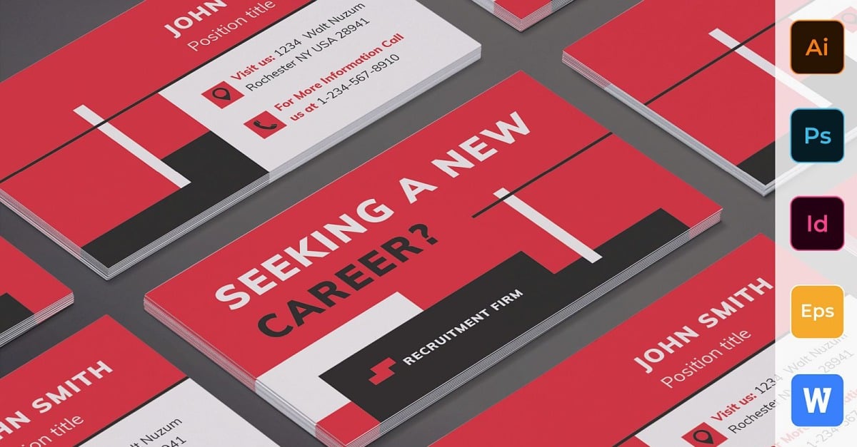 Professional Recruitment Firm Business Card Template