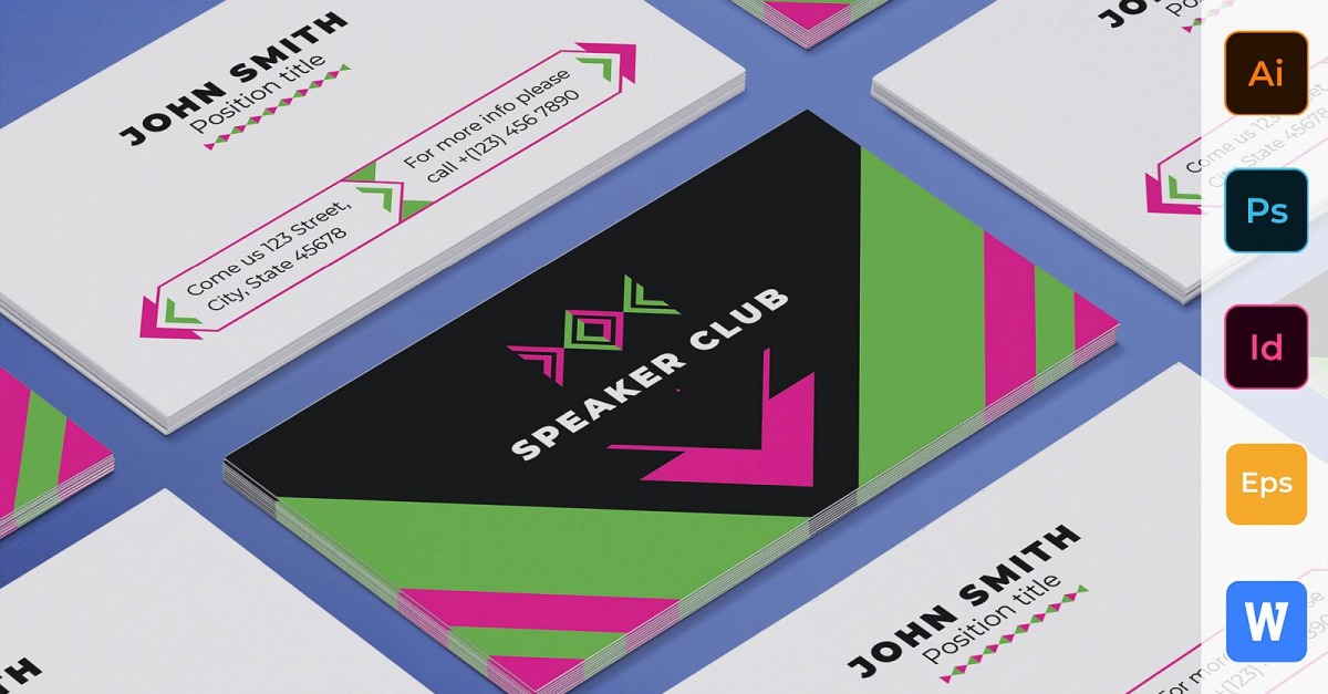 Professional Speaker Business Card Template - TemplateMonster