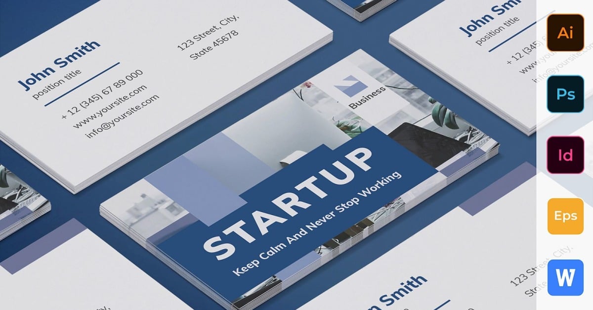 Professional Startup Business Card Template - TemplateMonster