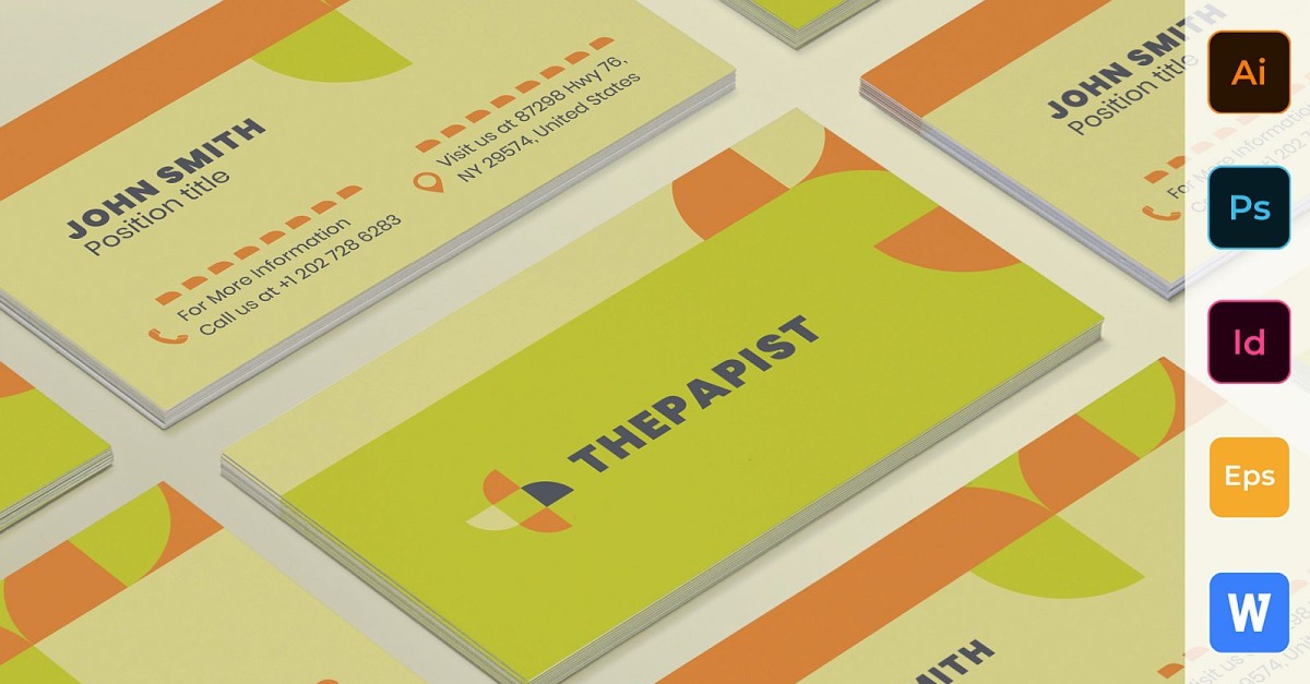 Professional Therapist Business Card Template