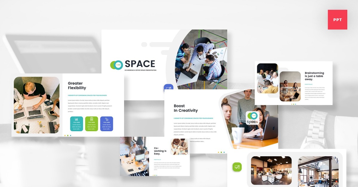 Space - Coworking & Office Space PowerPoint Template