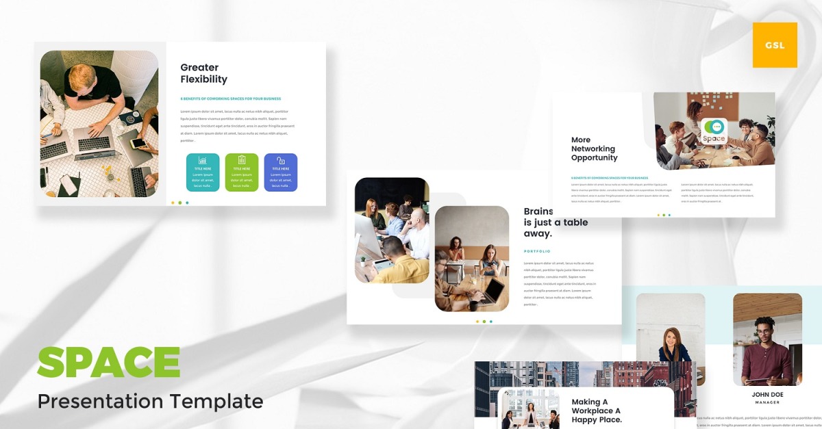 Space - Coworking & Office Space Google Slides Template