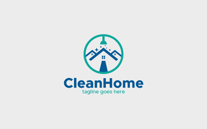 Clean Home Blue Logo template #176764 - TemplateMonster