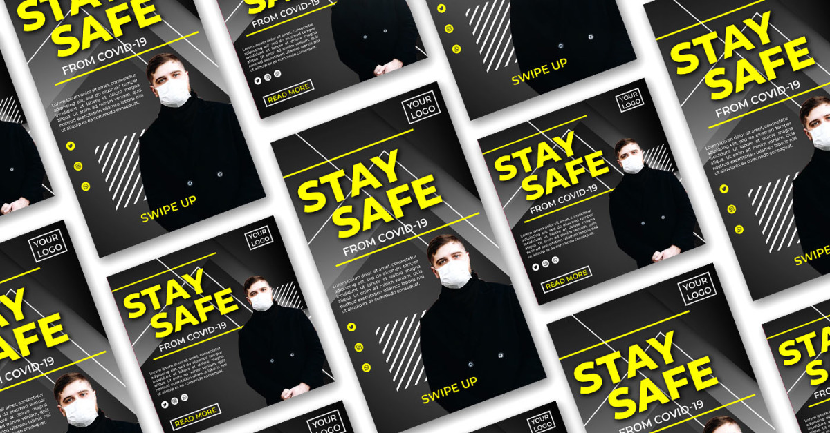 Stay Safe Covid Instagram Post and Story Social Media