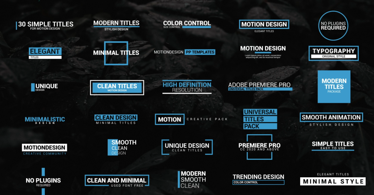 30 Simple Titles For Premiere Pro #177240 - TemplateMonster