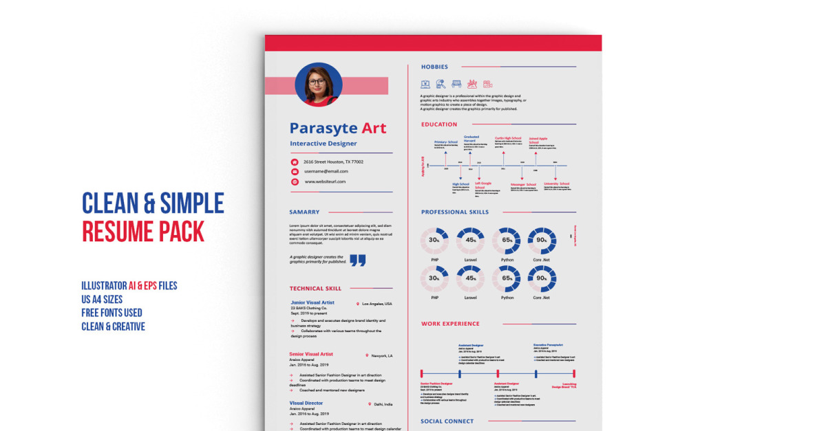 Creative CV 1 сторінка Резюме + Супровідний лист 06 Шаблони резюме для ...