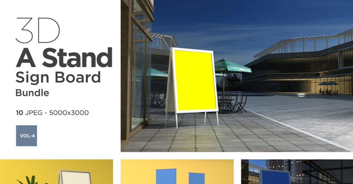 A Stand Advertising Sign Board Vol-4 Product Mockup