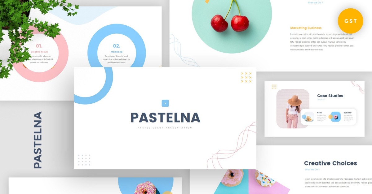 Pastelna - Pastel Color Google Slides - TemplateMonster