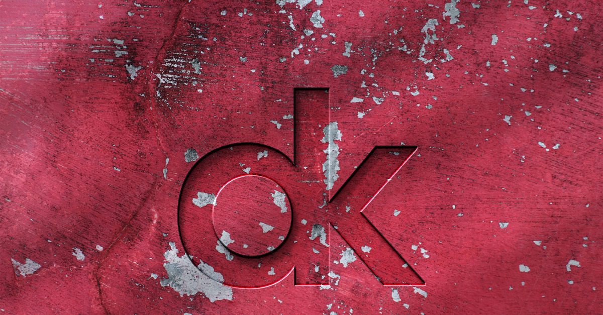 Red Grunge Realistic Logo Product Mockup - TemplateMonster