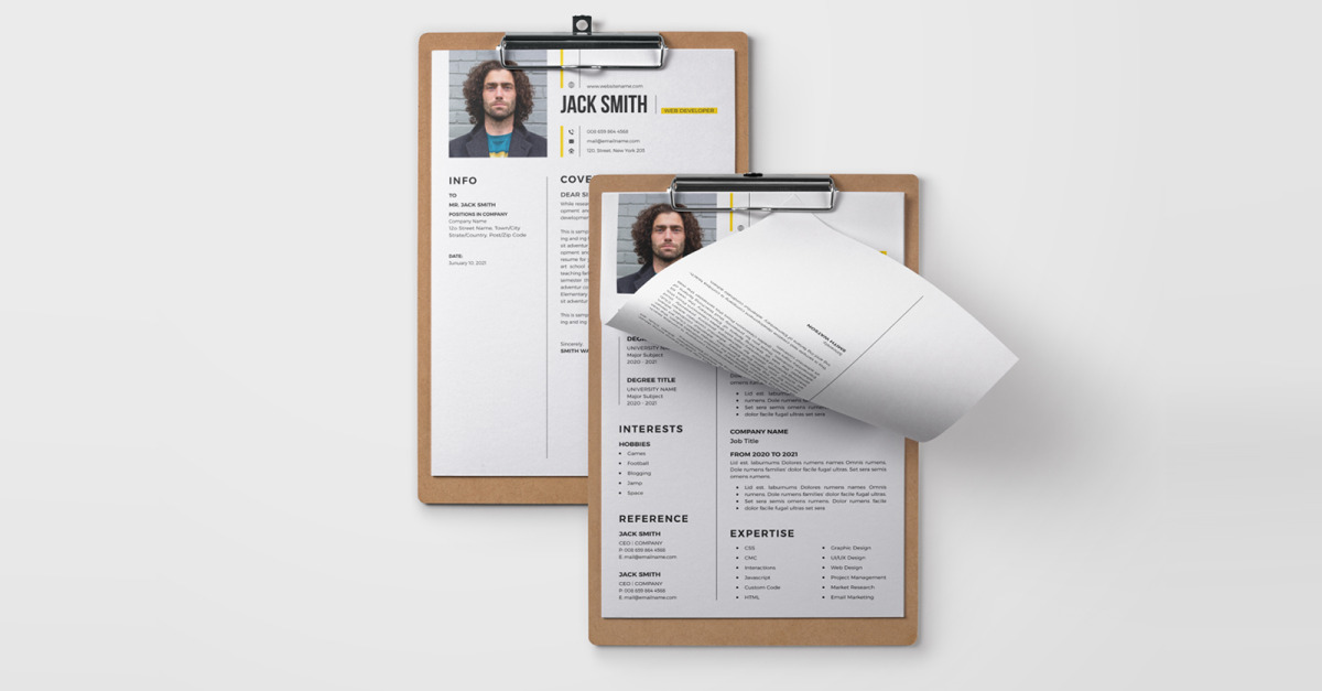 Jack Smith – CV Design for a Web Developer Printable Resume Templates