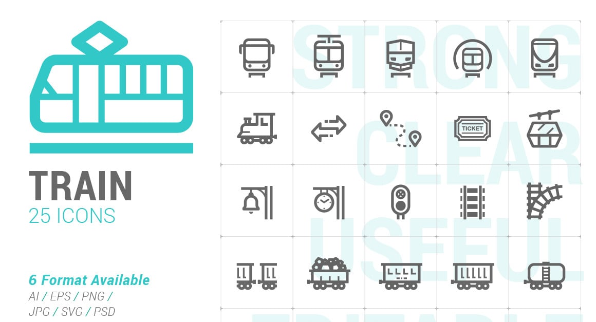 Train Mini Iconset template #179292 - TemplateMonster