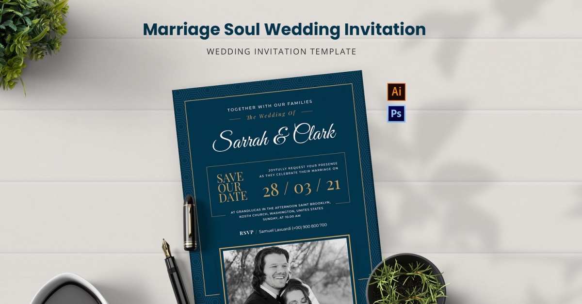 Marriage Soul Wedding Invitation #179774 - TemplateMonster
