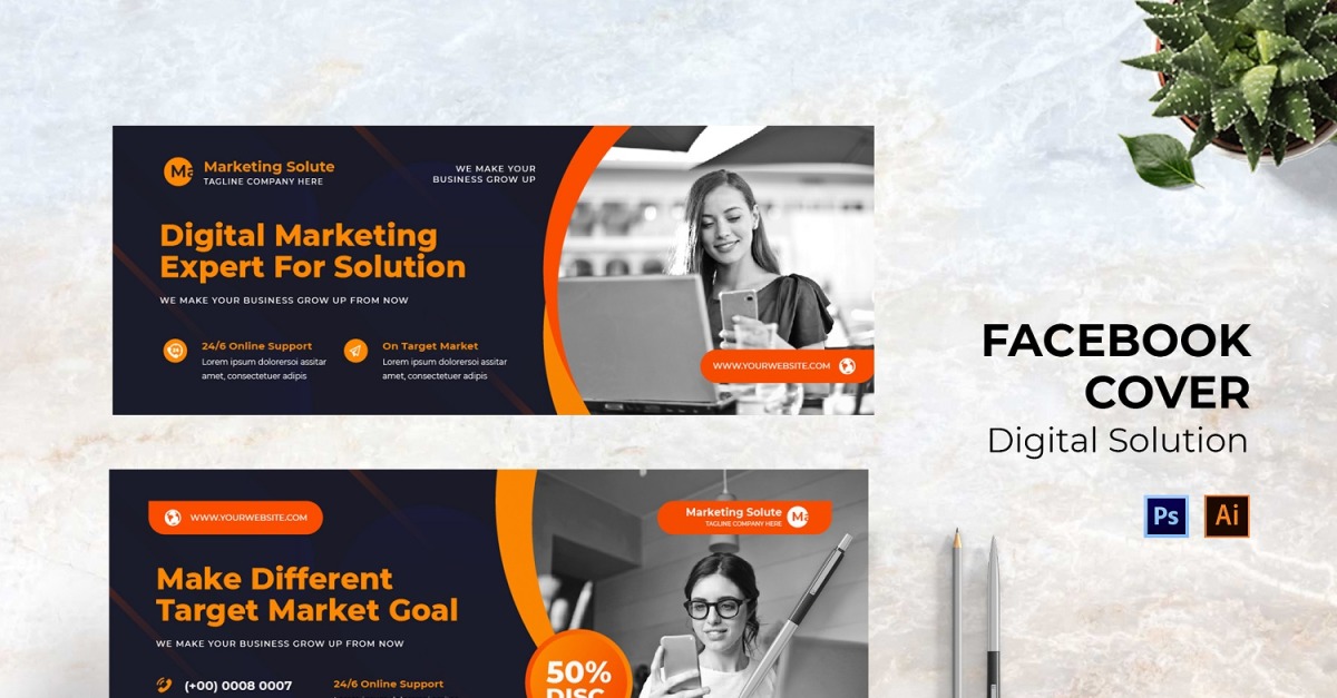 Digital Solution Facebook Cover Social Media