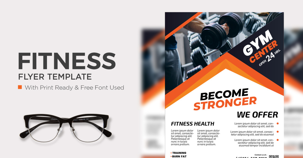 Gym Center Flyer with Fit Man #180197 - TemplateMonster
