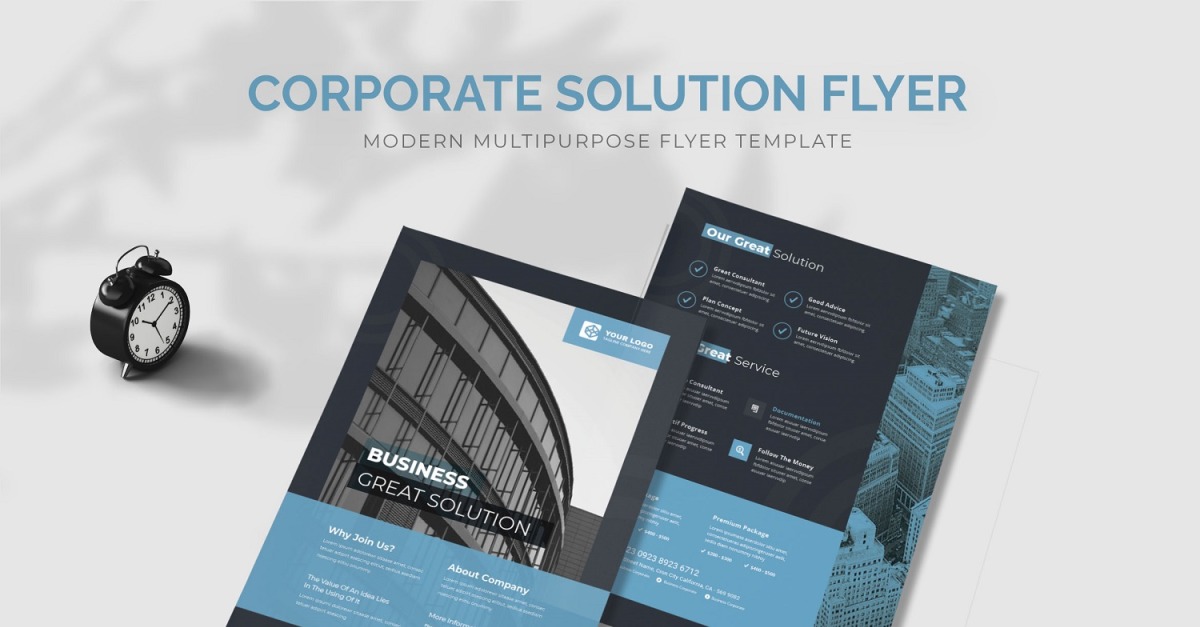 Corporate Solution Flyer Template #180399 - TemplateMonster