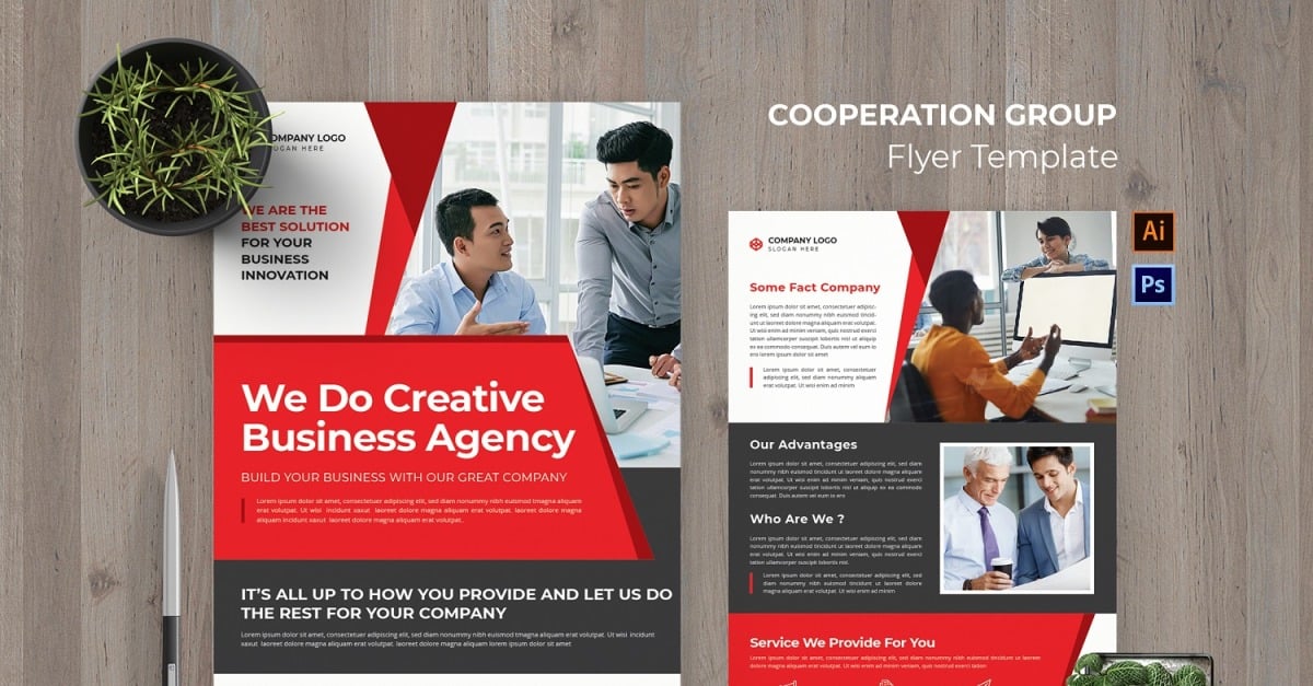 Business Cooperation Group Flyer #180418 - TemplateMonster