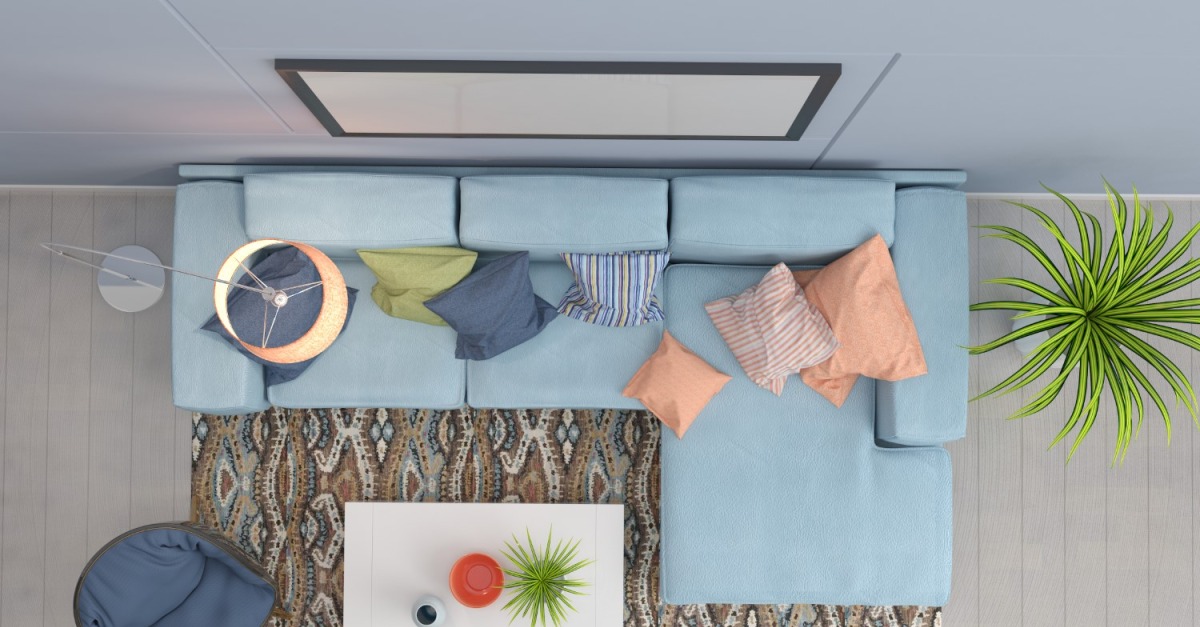 Top View Living Room French Sofa2 Product Mockup