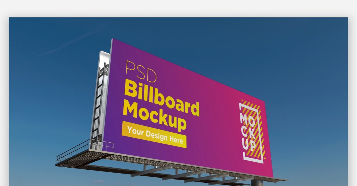 Advertising Hooding Sign Product Mockup - TemplateMonster
