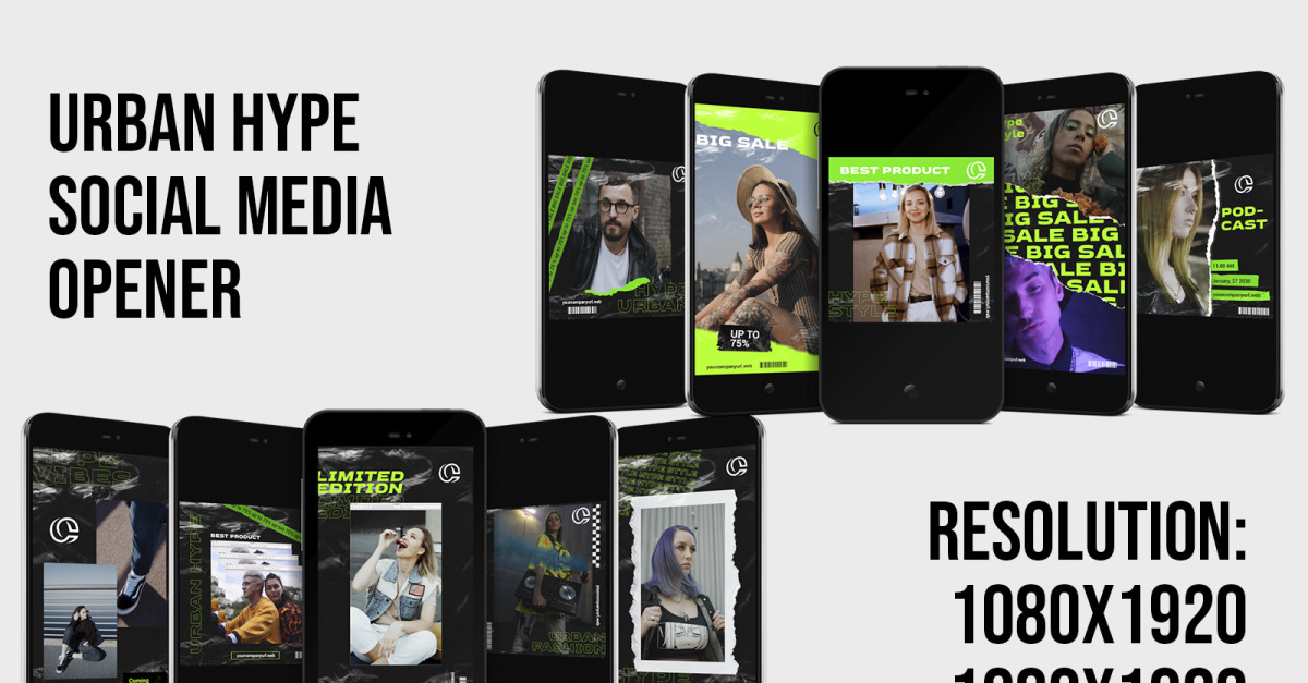 Urban Hype Social Media Opener Premiere Pro template