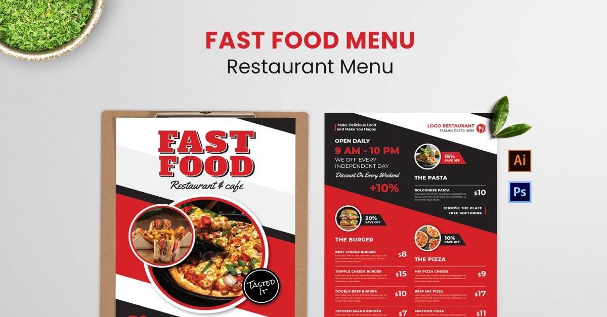 Delicious Fast Food Food Menu #181217 - TemplateMonster