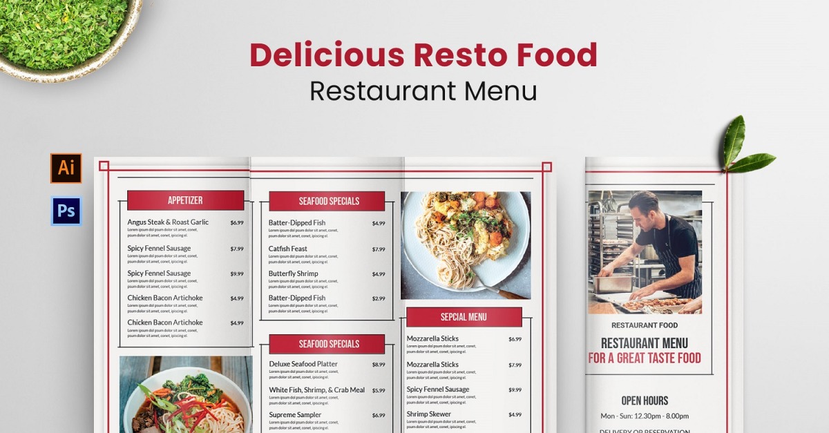 Delicious Resto Food Menu #181226 - TemplateMonster