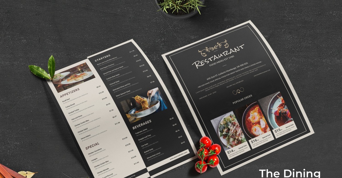 Dining Restaurant Food Menu #181231 - TemplateMonster