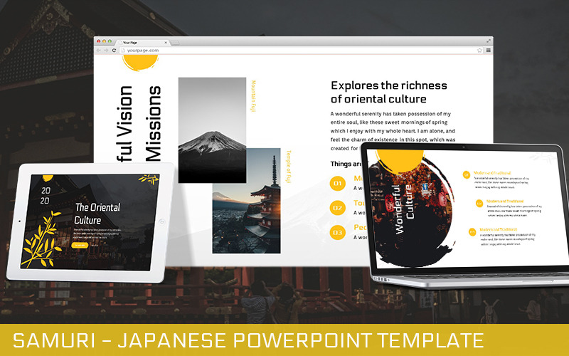 Samuri - Japanese Powerpoint Template - TemplateMonster