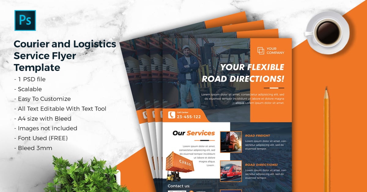 Courier & Logistic Flyer Template vol.01