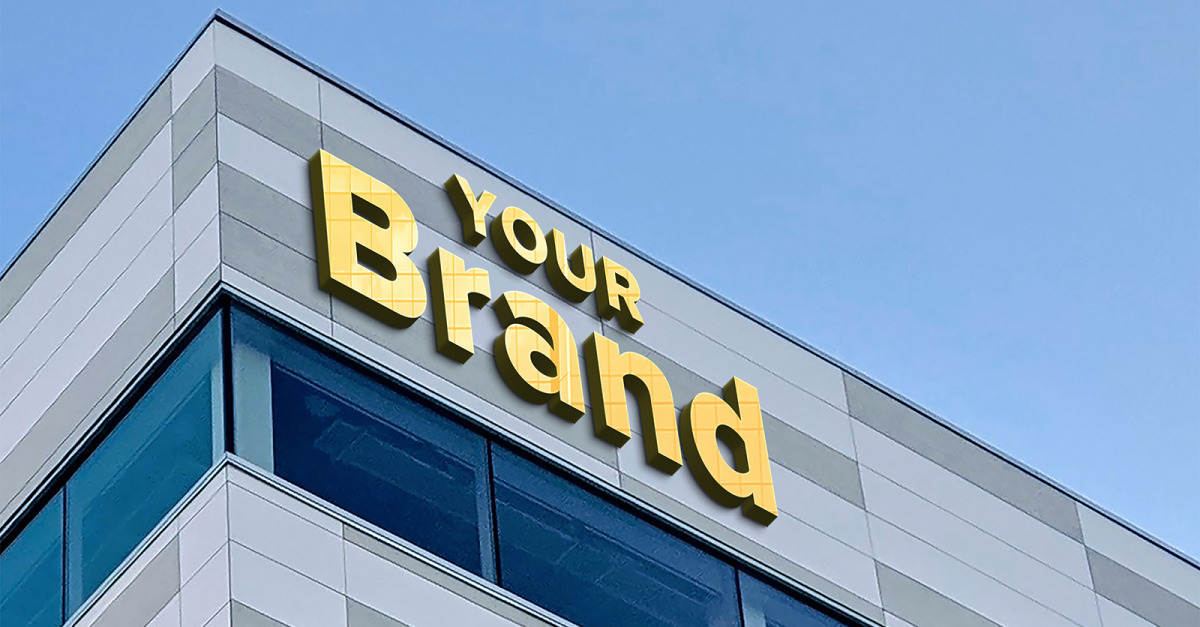 3d Building Sign Logo Mockup #181542 - TemplateMonster