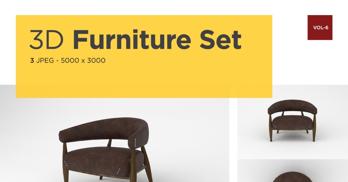 Luxury Arm Chair Front View Furniture 3d Photo Vol-6 Product Mockup