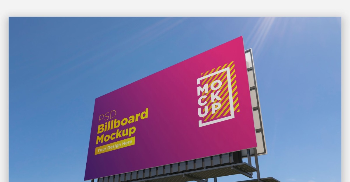 Roadside Advertisement Mockup Side View - TemplateMonster