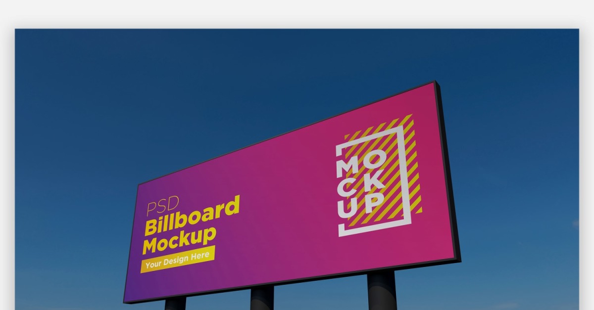 Three Outdoor Advertising Mockup Side View - TemplateMonster