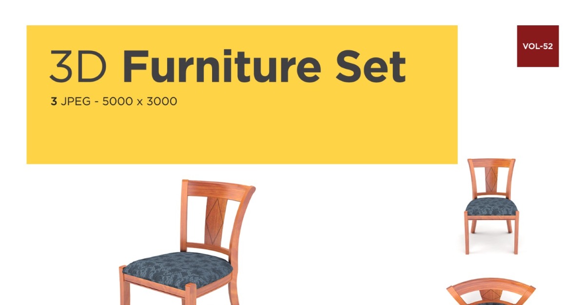Luxury Arm Chair Front View Furniture 3d Photo Vol-52 Product Mockup