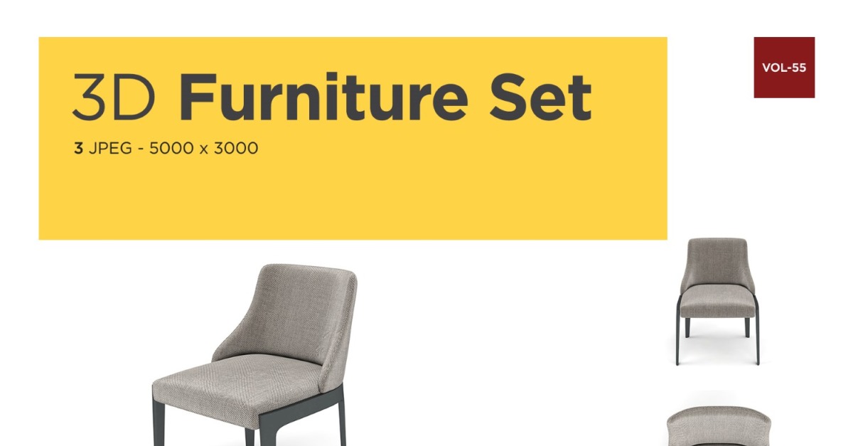 Luxury Arm Chair Front View Furniture 3d Photo Vol-55 Product Mockup