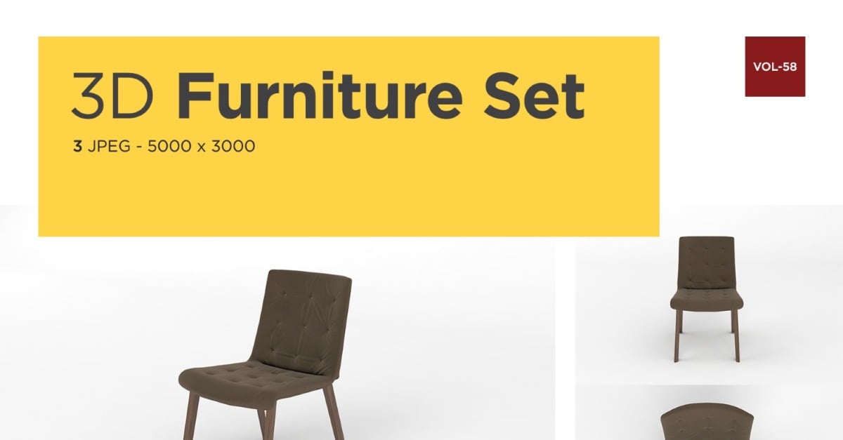 Luxury Arm Chair Front View Furniture 3d Photo Vol-58 Product Mockup