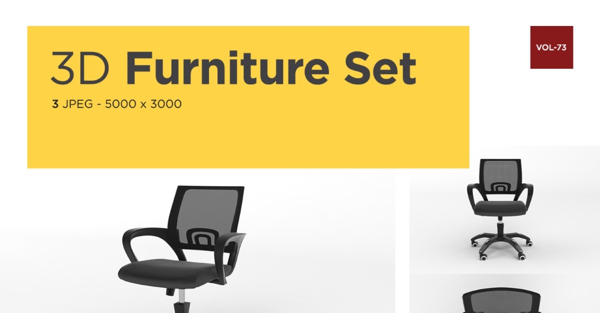 Luxury Arm Chair Front View Furniture 3d Photo Vol-73 Product Mockup