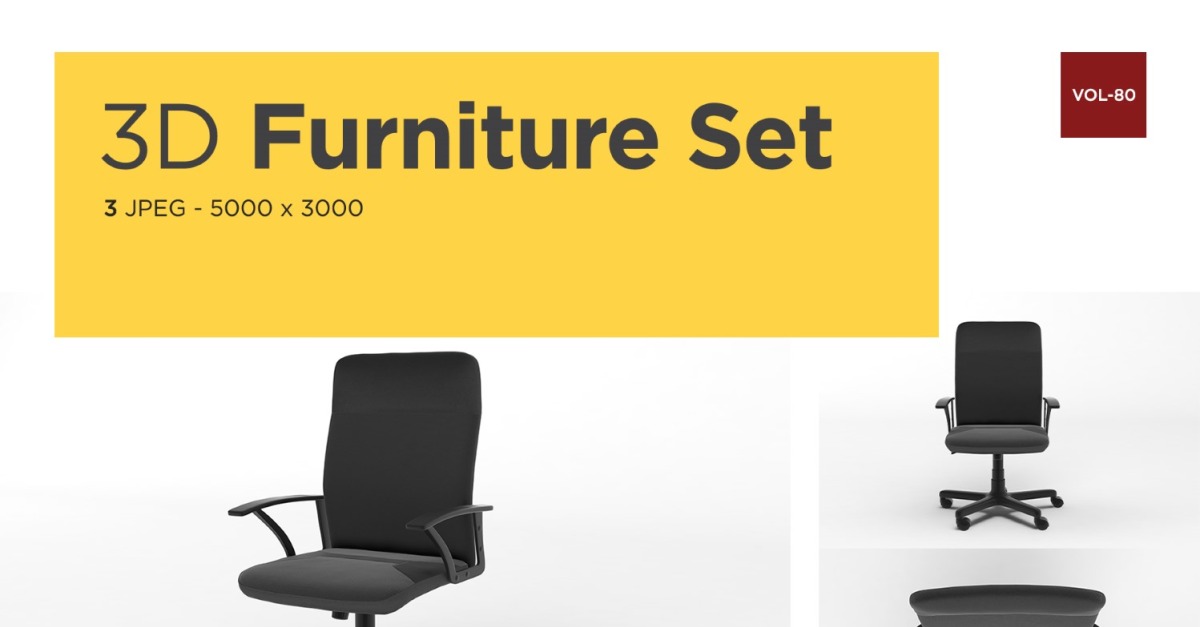 Luxury Arm Chair Front View Furniture 3d Photo Vol-80 Product Mockup