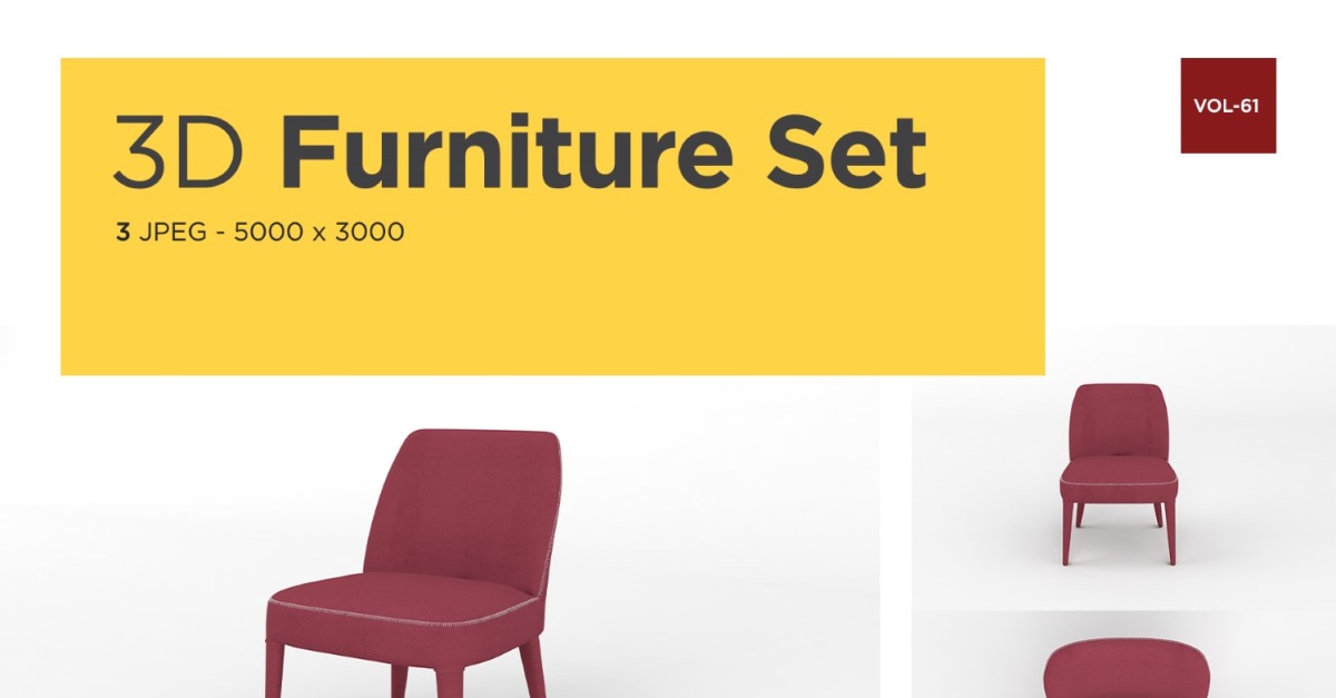 Modern Arm Chair Front View Furniture 3d Photo Vol- 61 Product Mockup