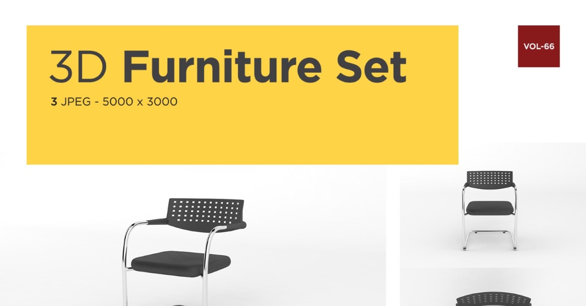 Modern Arm Chair Front View Furniture 3d Photo Vol- 66 Product Mockup