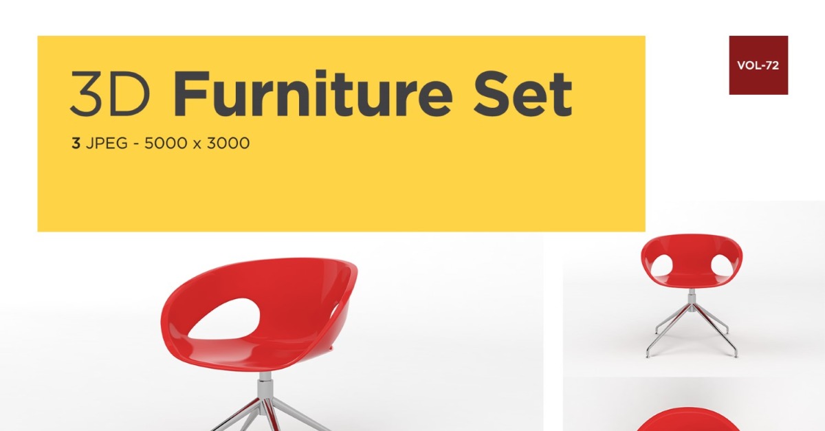 Modern Arm Chair Front View Furniture 3d Photo Vol- 72 Product Mockup