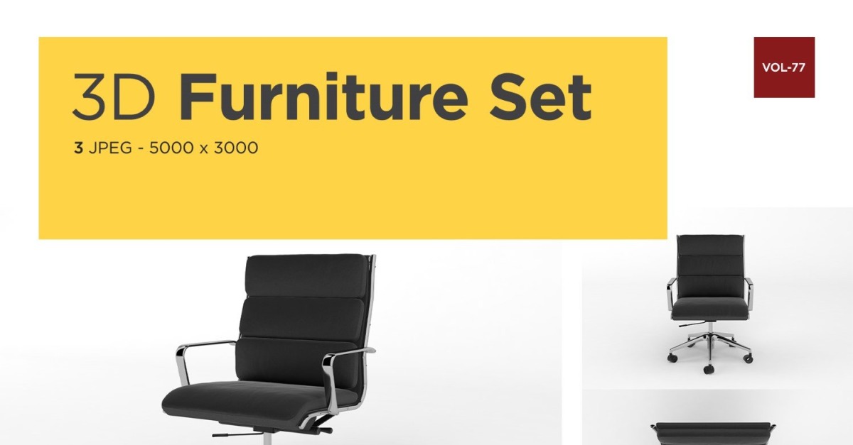 Modern Arm Chair Front View Furniture 3d Photo Vol- 77 Product Mockup